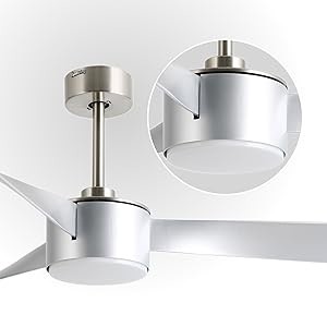Quality 52 Inch Fashionable Silver Ceiling Fan Lighting With Remote Control for sale