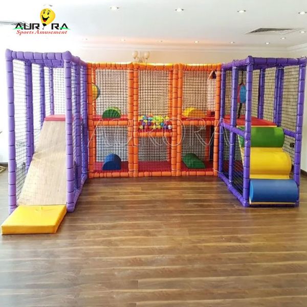 Quality Small Soft Indoor Play Area Equipment Kids Play Room Area Games Mcdonalds Purple for sale