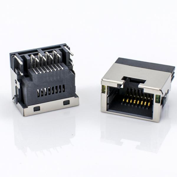 Quality Female RJ45 Modular Jack , Offset Jack Shielded Mini RJ45 Connector For Panel for sale