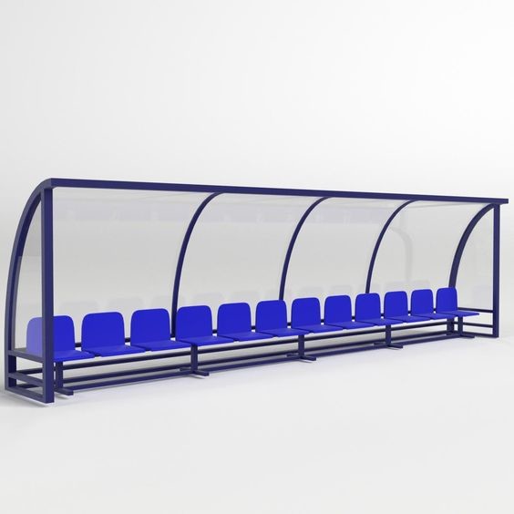 Quality School Stadium Football Subs Bench With Shelter Galvanized Steel Material for sale
