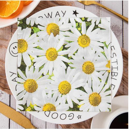 Disposable Flora Cartoon Printed Napkin Party Decoration Colorful Tissue