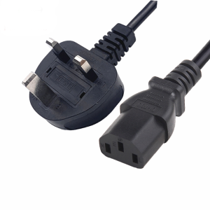 Quality 3 Pin BS power cable Extension 3core 3x0.75mm2 to IEC320-C6 Connector for sale
