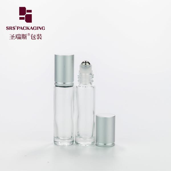 Quality 10ML 1/3 oz glass clear thick wall empty roller bottles essential oil for sale