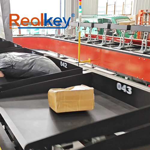 Quality Automatic Parcel Sorter Package Sorting System With Heavy Duty Tray Safety for sale