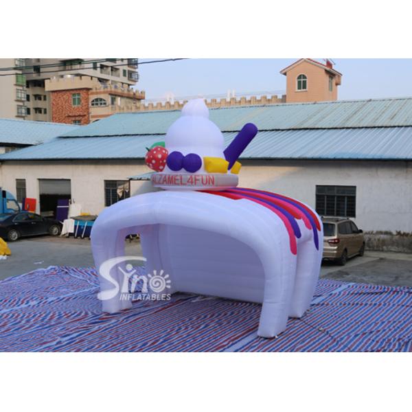Quality Custom inflatable ice cream kiosk stand both tent with LED light cover for Advertising Activities for sale