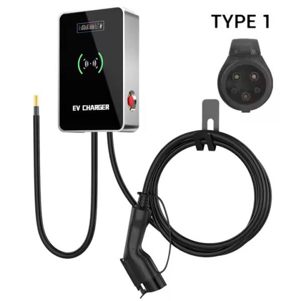 Quality Wall Mounted AC EV Charger Household Use 9/11/17.6KW Plug And Charge TYPE 1 for sale