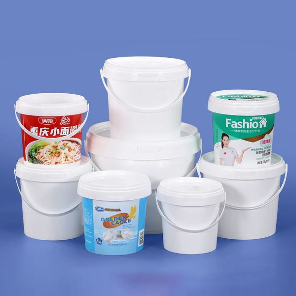 Quality Eco Friendly CMYK Print PP/PE Durable Food Buckets With Lids Pails For Durable Waterproof Storage for sale