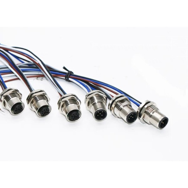 Quality M12 Series Circular Wire Connector Socket 12 pin Rear Screw Panel Mounting for sale