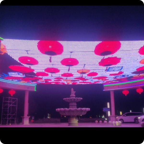 Quality Ceiling Transparent LED Mesh Screen Media Facade P40 P50 P55 P80 P100 Pixel Dot for sale