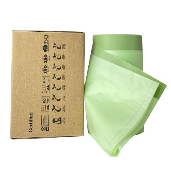 Quality Compostable garbage bags - Compost bags with drawstrings - 100% biodegradable and recyclable for sale