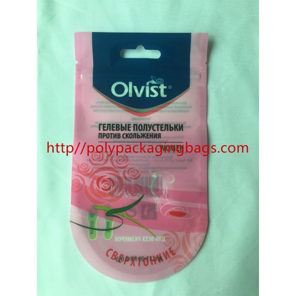 Quality Laminated Plastic Poly Hang Bag For Insole Packaging Moisture Proof for sale