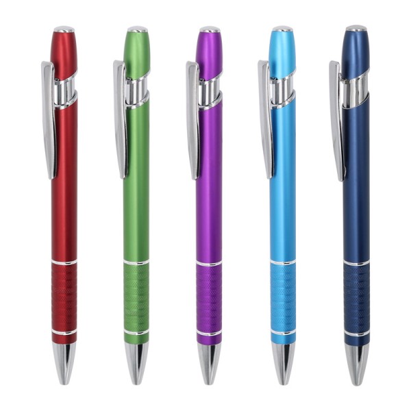 Quality Multi Colors Press Metal Ballpoint Pen 1.0mm Anti-Slip Pen Grip Click Ball Pen for sale