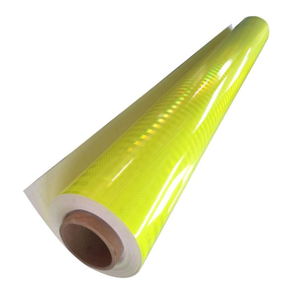 Quality Outdoor Fluorescent Yellow Reflective Permanent Vinyl Impact Resistant for sale