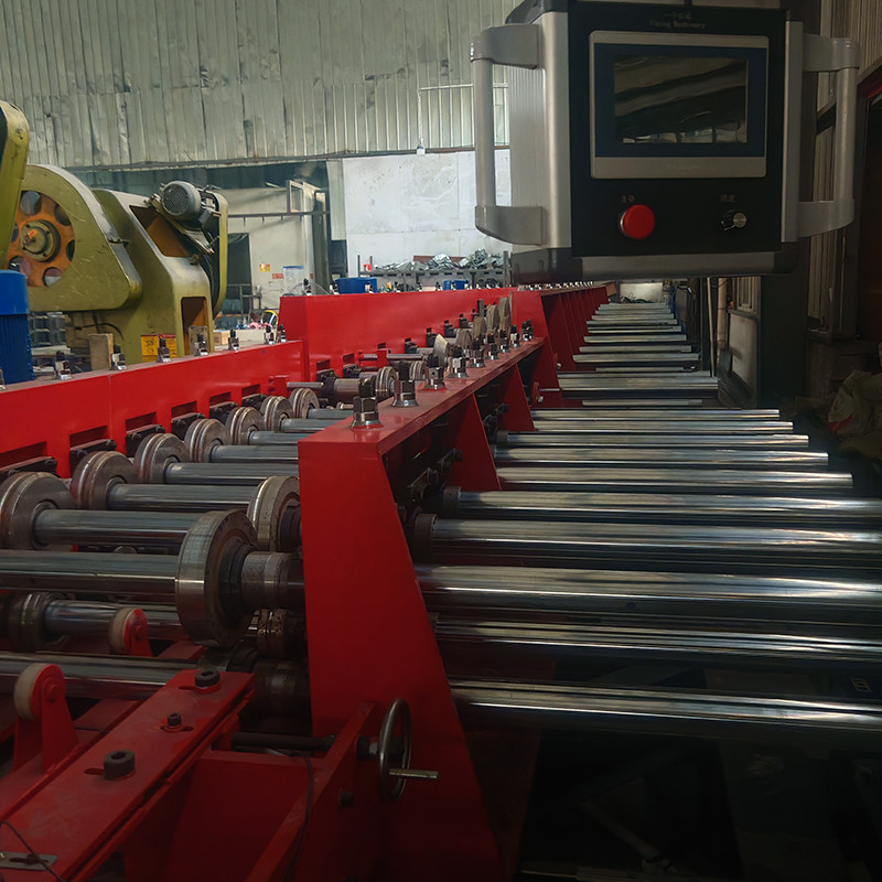 Cable tray roll forming machine in operation