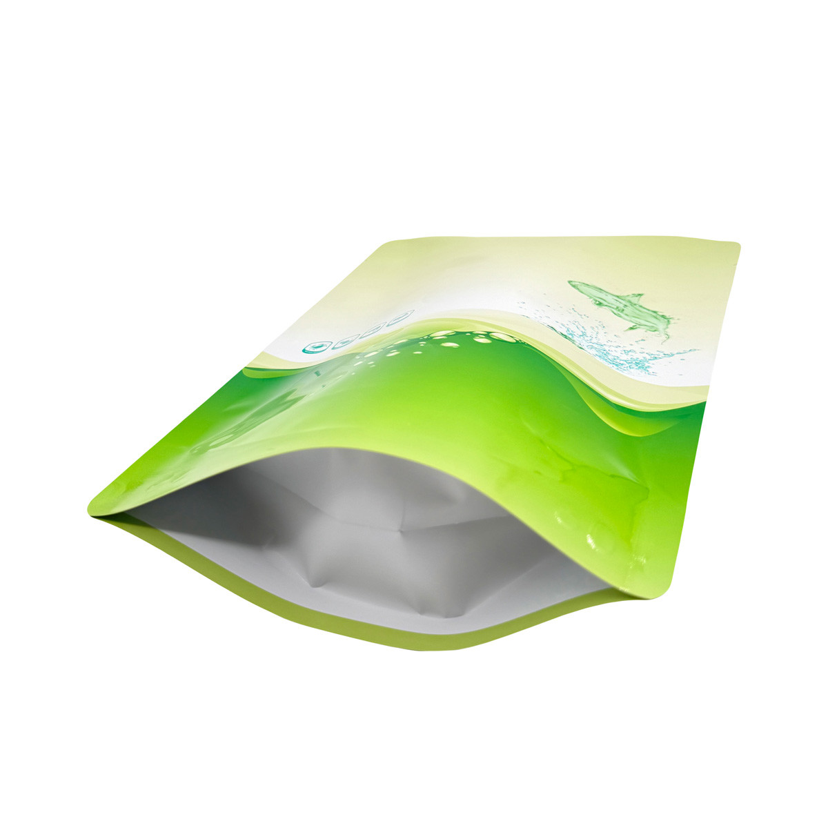 Quality Custom Design Aluminium Laminated Green Stand Up Pouch With High Barrier for sale
