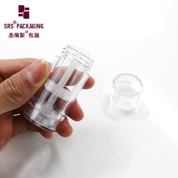 Quality D042 round shape plastic transparent empty deodorant container for sale