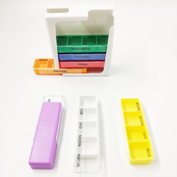 Quality 28 4 5 Pill Box Organizer 4 Times A Day Stackable AM PM Tablet Holder For for sale