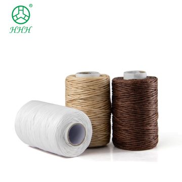 Quality 0.8mm Flat Waxed Polyester Stitching Thread for Leather Product Sewing and for sale