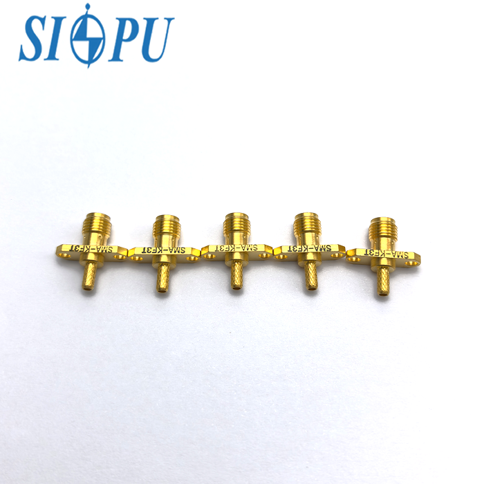 SMA Female RF Coaxial Connector - Flange-Mounted Socket for Mating with RG 316/U Cable