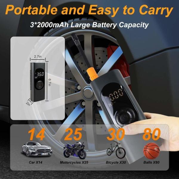 Quality Portable YANTU AM32 Metal Cordless Digital Tire Inflator for Bicycles Cars and for sale