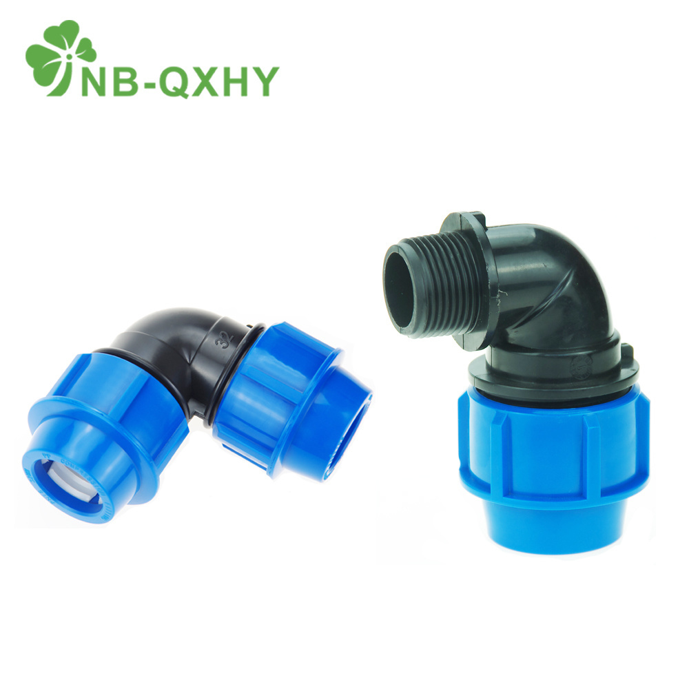 Dark Blue Pn16 Elbow Irrigation PP Compression Fittings for Water Supply