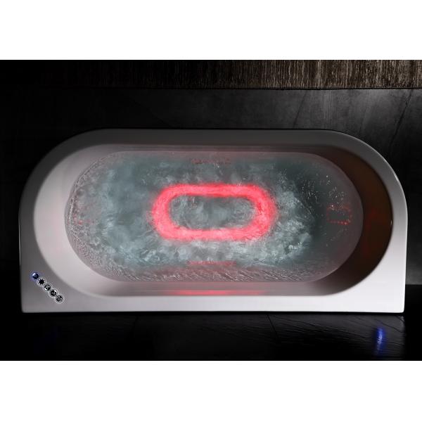 Quality Single Bathtub With Double Waterfall One Piece Led Strip for sale