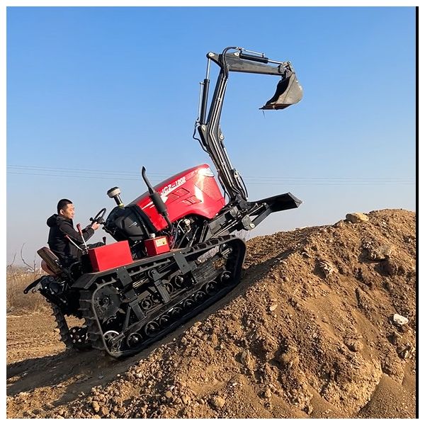 Quality 80 Hp Power Mini Cultivators Tiller Agricultural Farming Remote Control Crawler Tractor Trencher Mower For Sale for sale