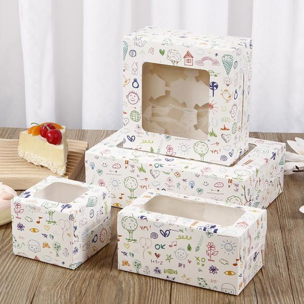 Quality 4x4 Kraft Paper Single Mini Pastry Cake Box For Wedding Christmas Baking for sale