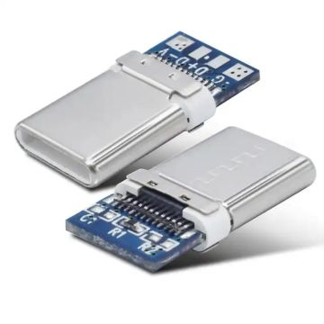 Quality TYpe C 16Pin Golden Plated USB C Male Connector Solder Wired With Data+Charging for sale