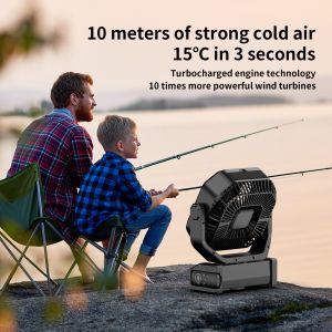 Quality Socool Fan 20000mAh Remote Controlled Suspension Fan 9 Speed Control LED Light for sale