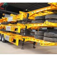 Quality ISO/TS16949 Certified 40FT 3 Axle Flatbed Semi Trailer Frame Skeleton Truck for sale
