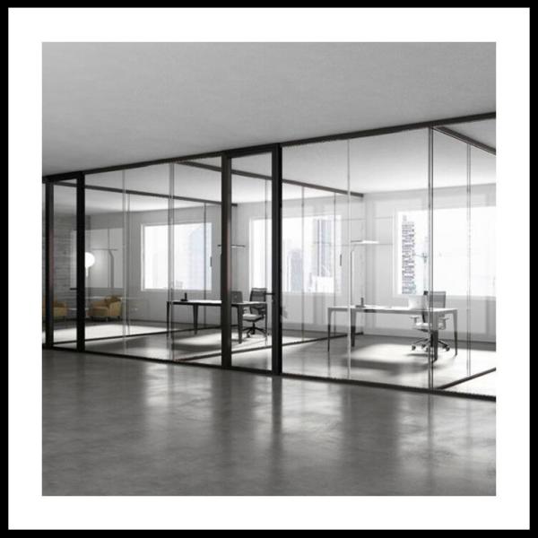 Quality Polished Glass Partition Wall Divider ODM For Commercial for sale