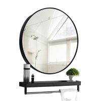 Quality 28cm Brushed Gold Black Silver Metal Alloy Aluminum Mirror Frame for Bathroom for sale