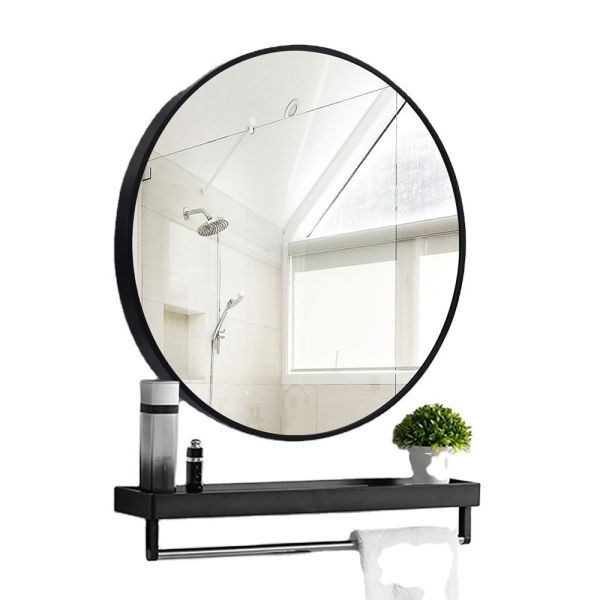 Quality 28cm Brushed Gold Black Silver Metal Alloy Aluminum Mirror Frame for Bathroom Mirror for sale