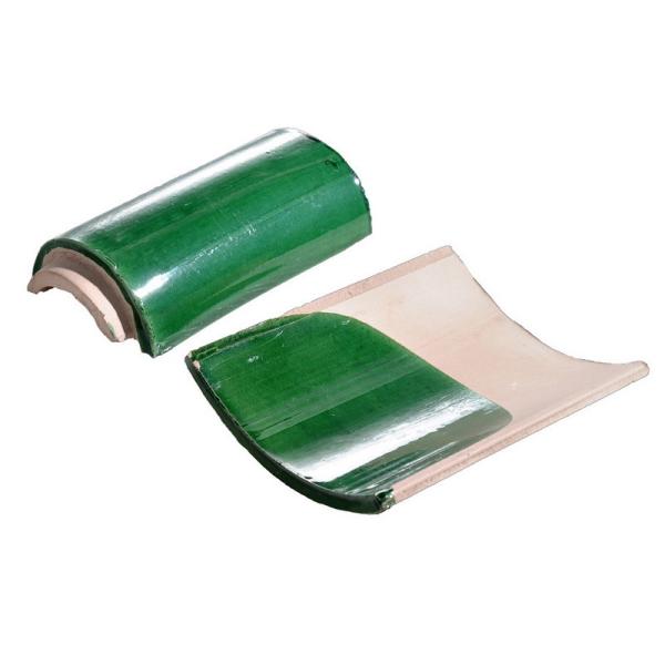 Quality Natural Ceramic Material Chinese Temple Roof Tiles Celadon Glazed for sale