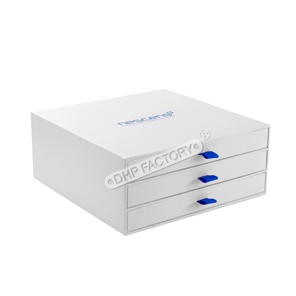 Quality Customization Rigid Drawer Box With Ribbon Handle Gift Packaging Box for sale
