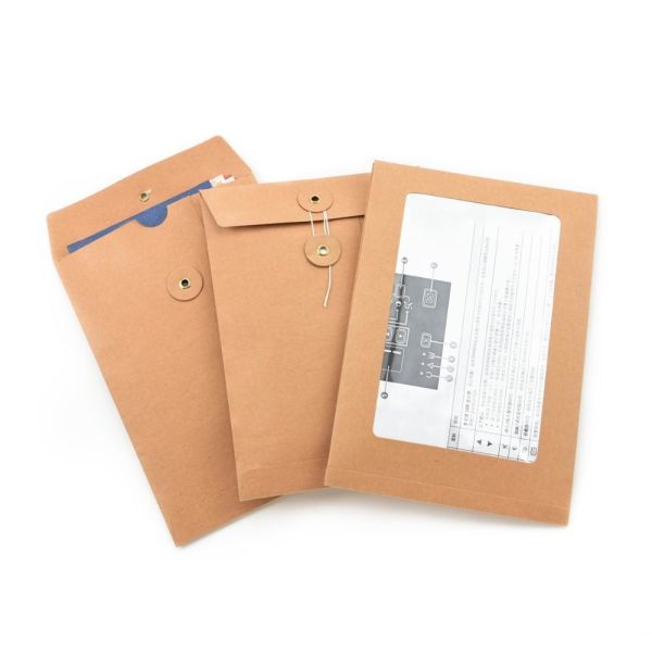 Quality Custom Size Brown Kraft Pocket Style Envelope without Gusset for Important Documents for sale
