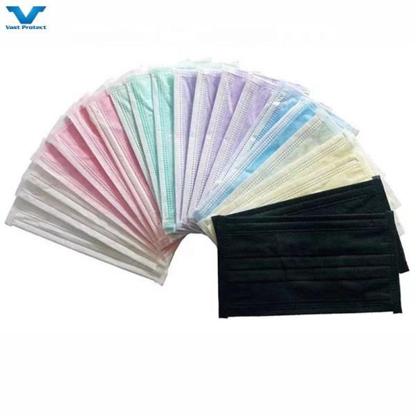 Quality Blue White Black Earloop 3 Ply Disposable Facemask With CE EN14683 Certification for sale