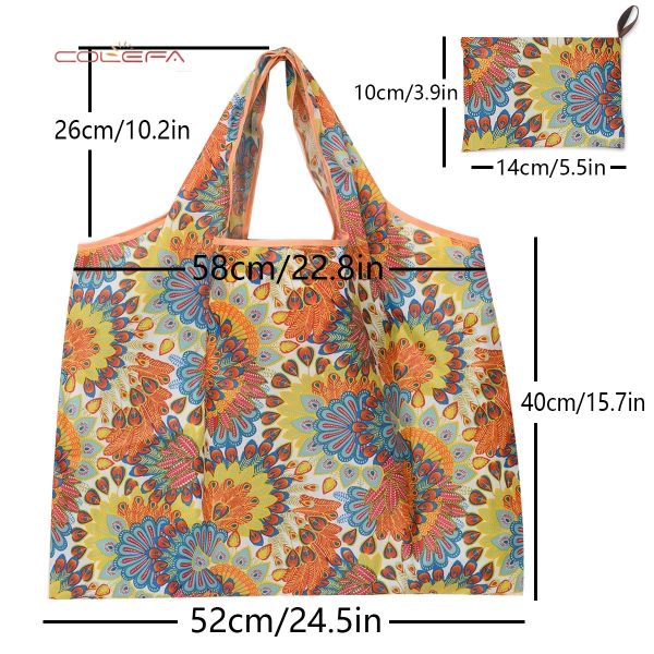 Quality 210D Oxford Portable Eco-Friendly Grocery Shopping Bag Lightweight Waterproof Shoulder Tote Large Capacity Foldable Shopping Bag for sale