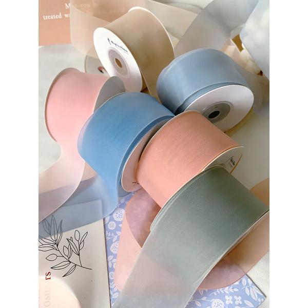 Quality High Density Polyester Organza Ribbon 40mm For Luxury Gift Packing for sale