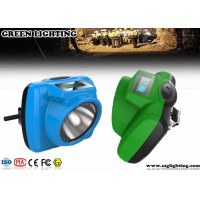 Quality IP68 1W Miners Head Torch , 5.2Ah 13000 Lux PC Helmet Lamp With OLED Screen for sale