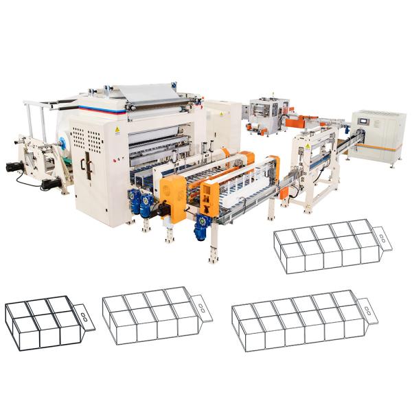 Quality Atomatic transfer 1/2 fold soft bag drawing facial tissue paper making machine production line price for sale