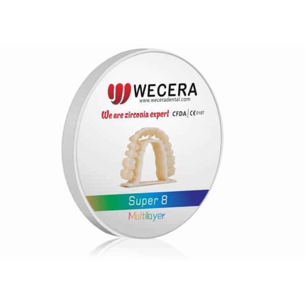 Quality 8 Layers Zirconia Blanks Dental Multilayer C2 D98*18mm 57% Translucent for sale