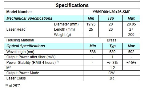 Quality 0.2 KG APC Power Type Yellow DPSS Laser for Single Mode Fiber Coupling High for sale