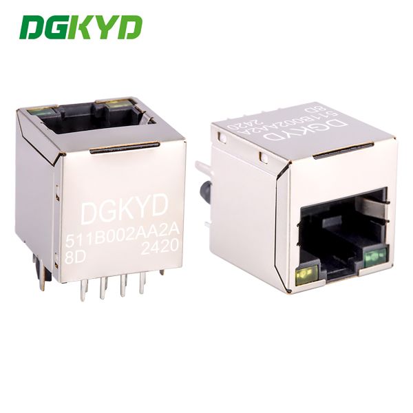 Quality RJ45 Vertical Interface 180 Degree Network Connector 100MB Transformer for sale
