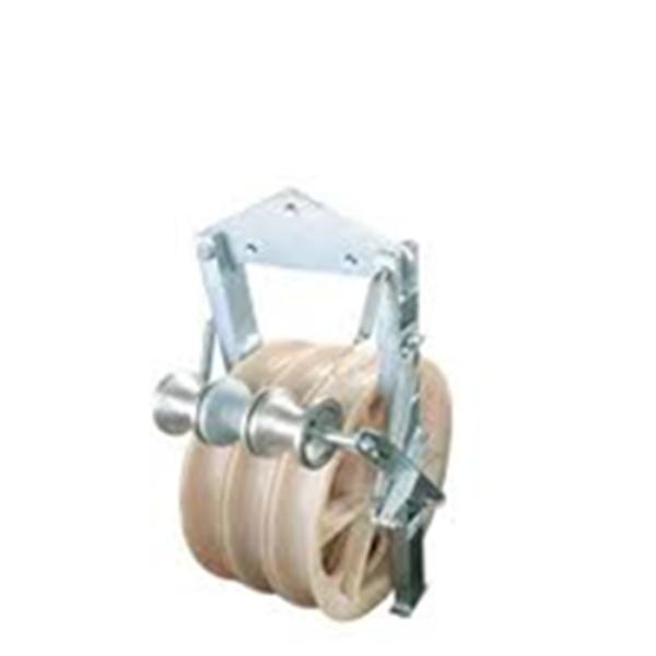 Quality 660mm Pilot Wire Use Stringing Block Galvanized Nylon Sheave Aerial Cable Pulley for sale