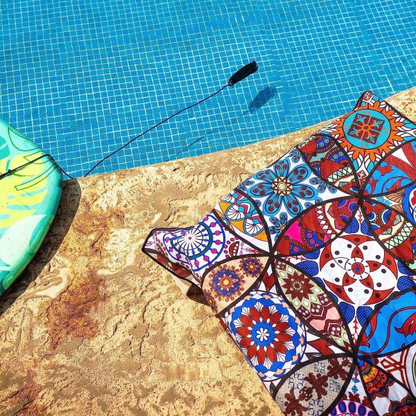 Quality Microfiber Suede Custom-made Beach Towel 88%Polyester 12%Polyamide for sale