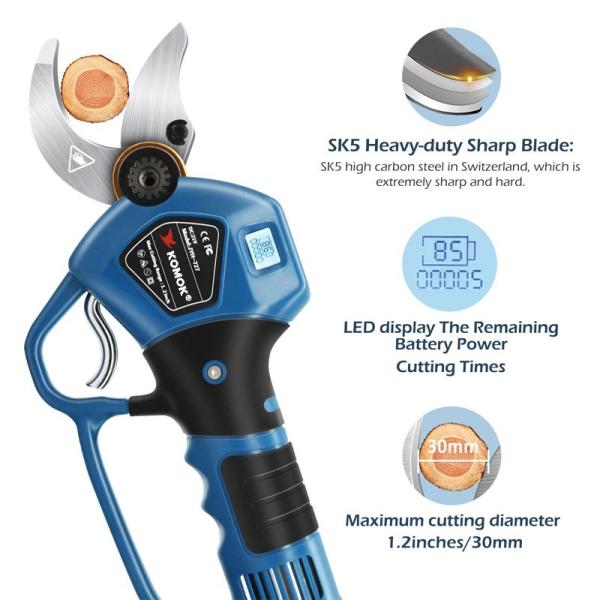 Quality 21V 30MM rechargeable lithium batteries Battery Powered Pruning Shears Cordless for sale