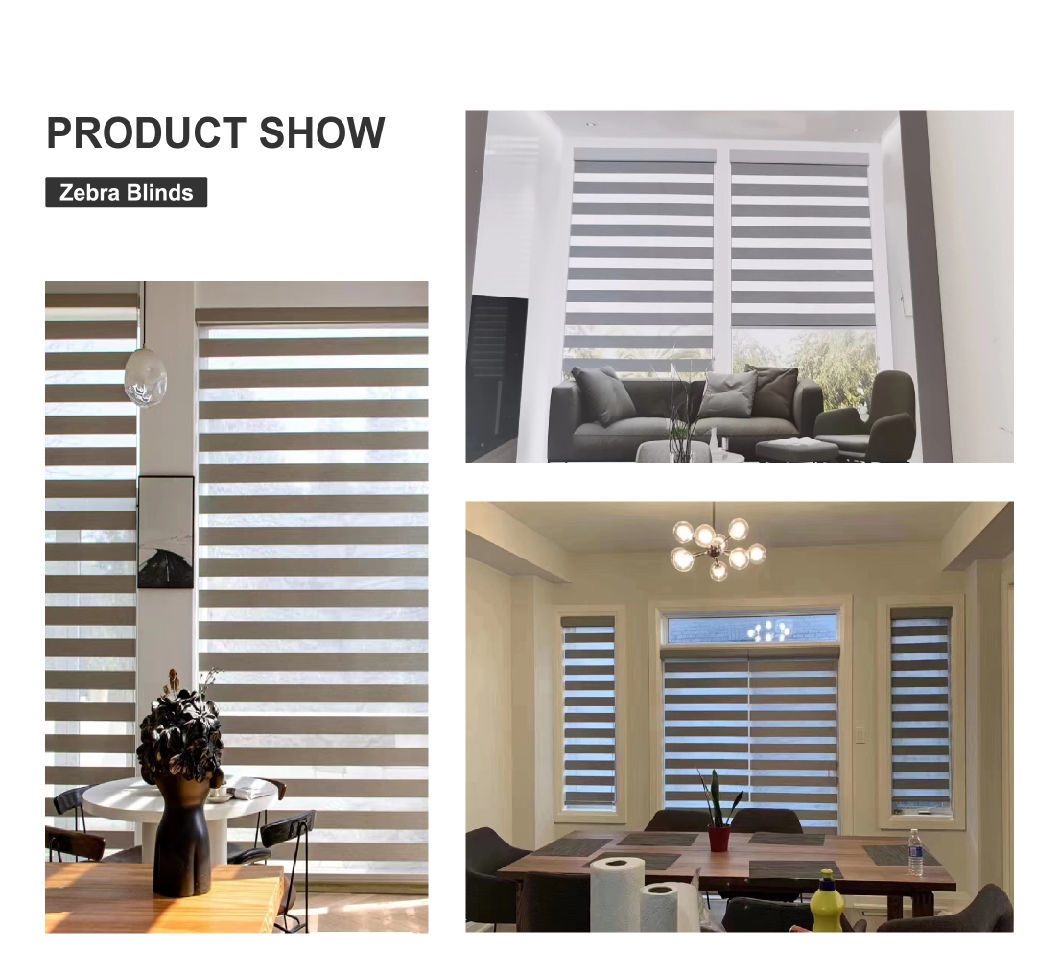Electric Smart Motorized Window Automation Motorized Blackout Zebra Blinds