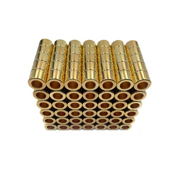 Quality Multi Polar Sintered Neodymium Magnet Radial Ring Magnet With Gold Coating for sale